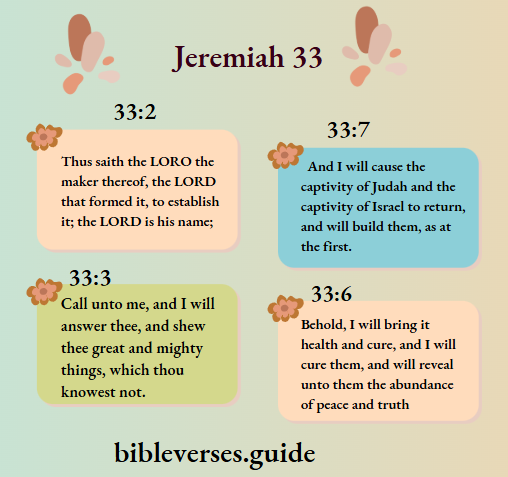 Jeremiah 33: God’s Plan To Restore His People And Their Joy - Bible Verses